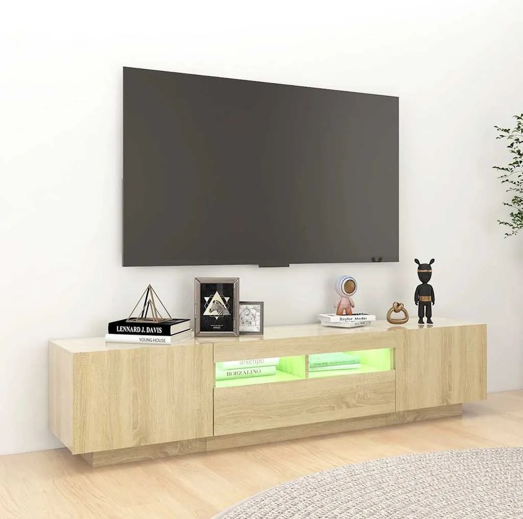 TV skříňka s LED osvětlením dub sonoma 180 x 35 x 40 cm 3081900