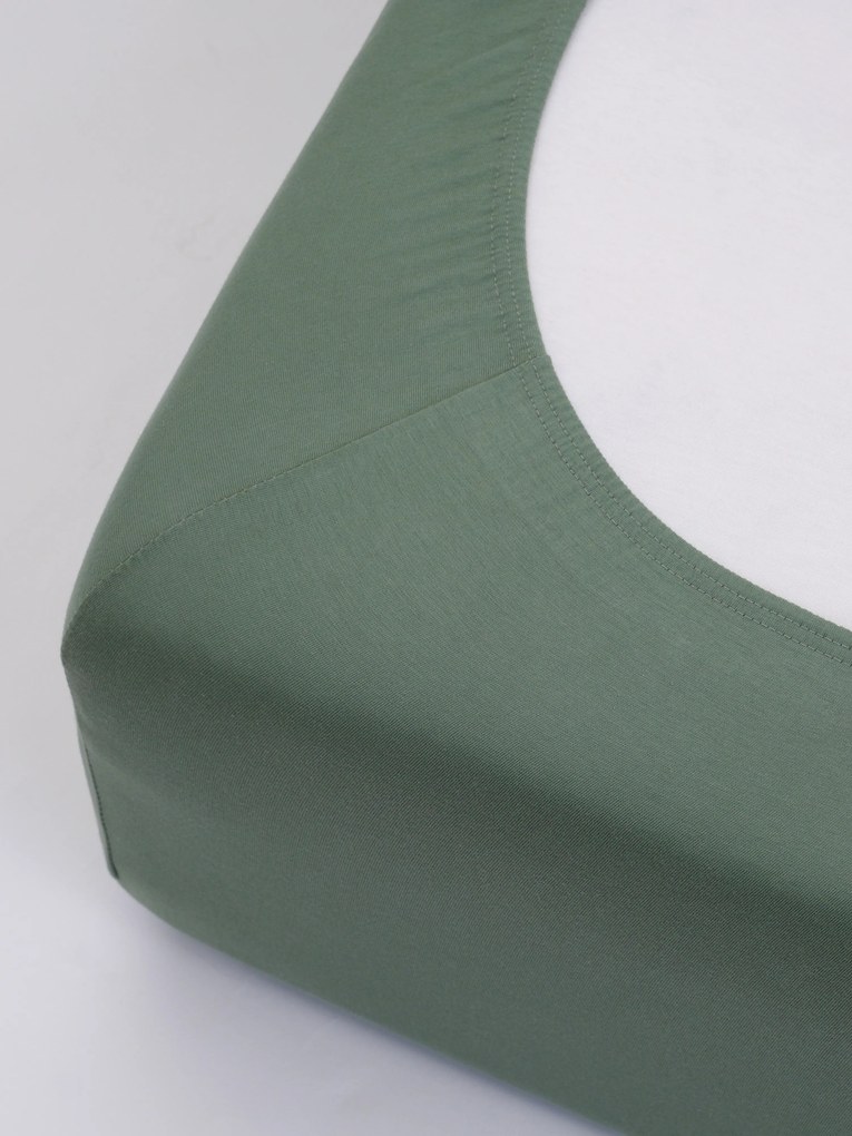 MK Lůžkoviny Jersey prostěradlo s elastanem 200 × 200 cm – olivové