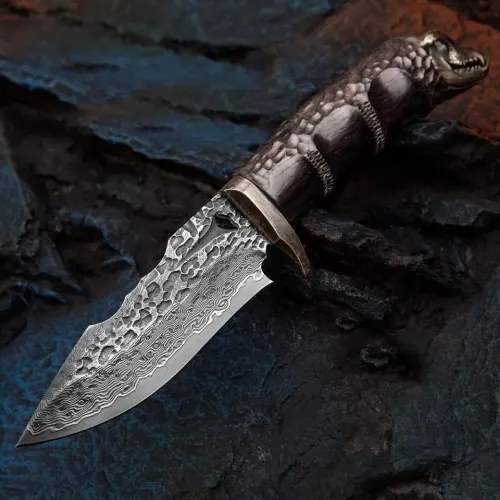 KnifeBoss lovecký damaškový nůž Predator Ebony VG-10