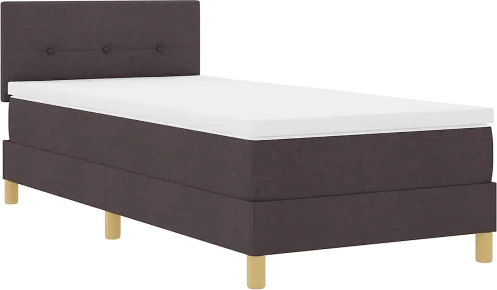 Postel s boxspringem s čelo Tmavě hnědá 100 x 200 cm textil 3338898