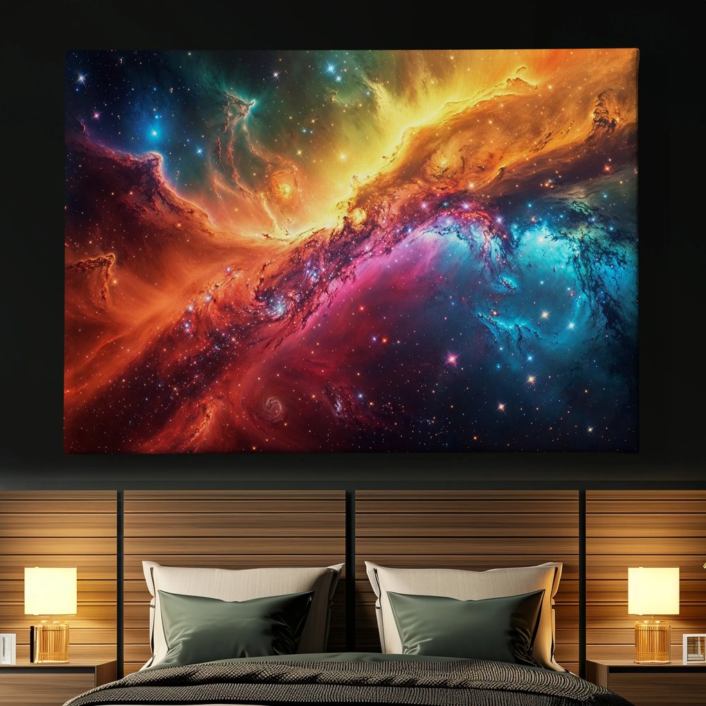 Obraz na plátně - Galaxie Erimm plná zářících hvězd FeelHappy.cz Velikost obrazu: 120 x 80 cm