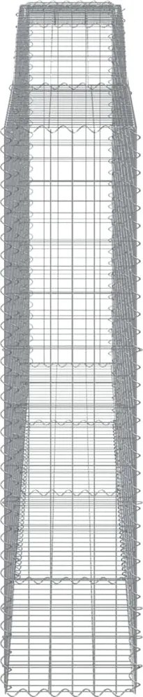 vidaXL Klenuté gabionové koše 2 ks 400x50x200/220cm pozinkované železo [3147061]