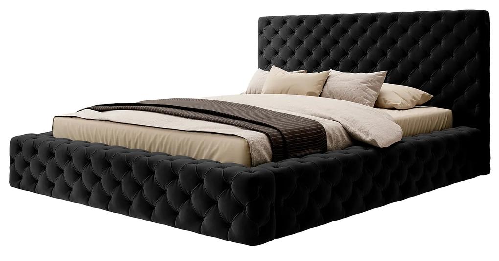 Eltap Čalouněná postel Princce Materiál a barva potahu: Lukso 10 - černá, Rozměry (cm): 160x200