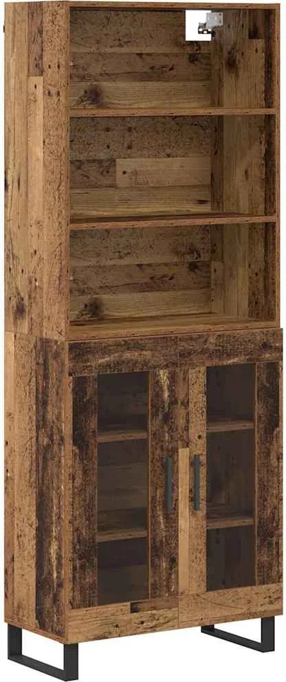 Vysoký bufet 2 ks Staré dřevo 69,5 x 34 x 180 cm 3403189