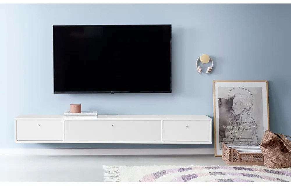 Bílý TV stolek 176x22 cm Mistral – Hammel Furniture