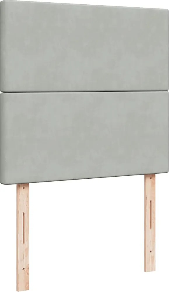 Box spring postel s matrací světle šedá 90x190 cm samet 3292208