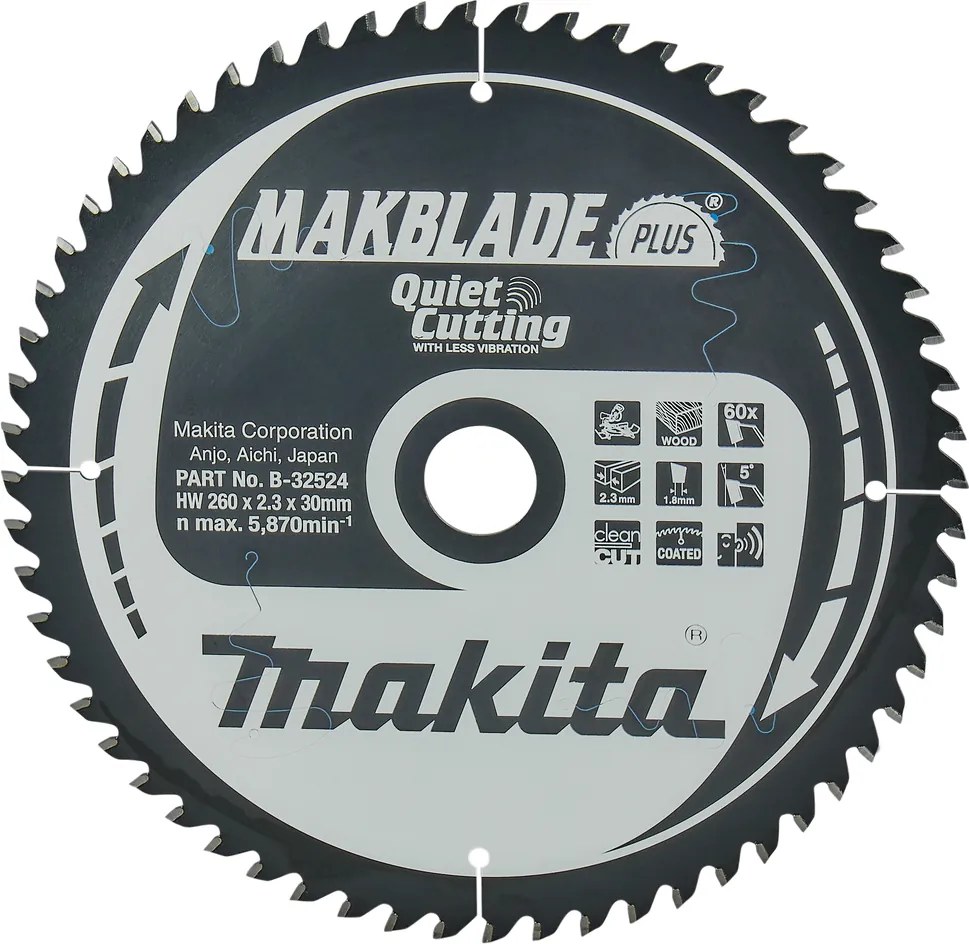 Makita Kotoučová Pila 260x30x60z Makblade Plus Dřevo
