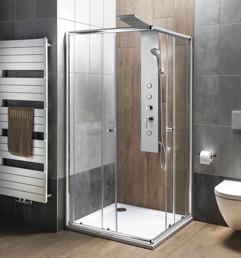 Aqualine Aqualine, AGGA čtvercová sprchová zástěna 800x800mm, čiré sklo, HLF808Y