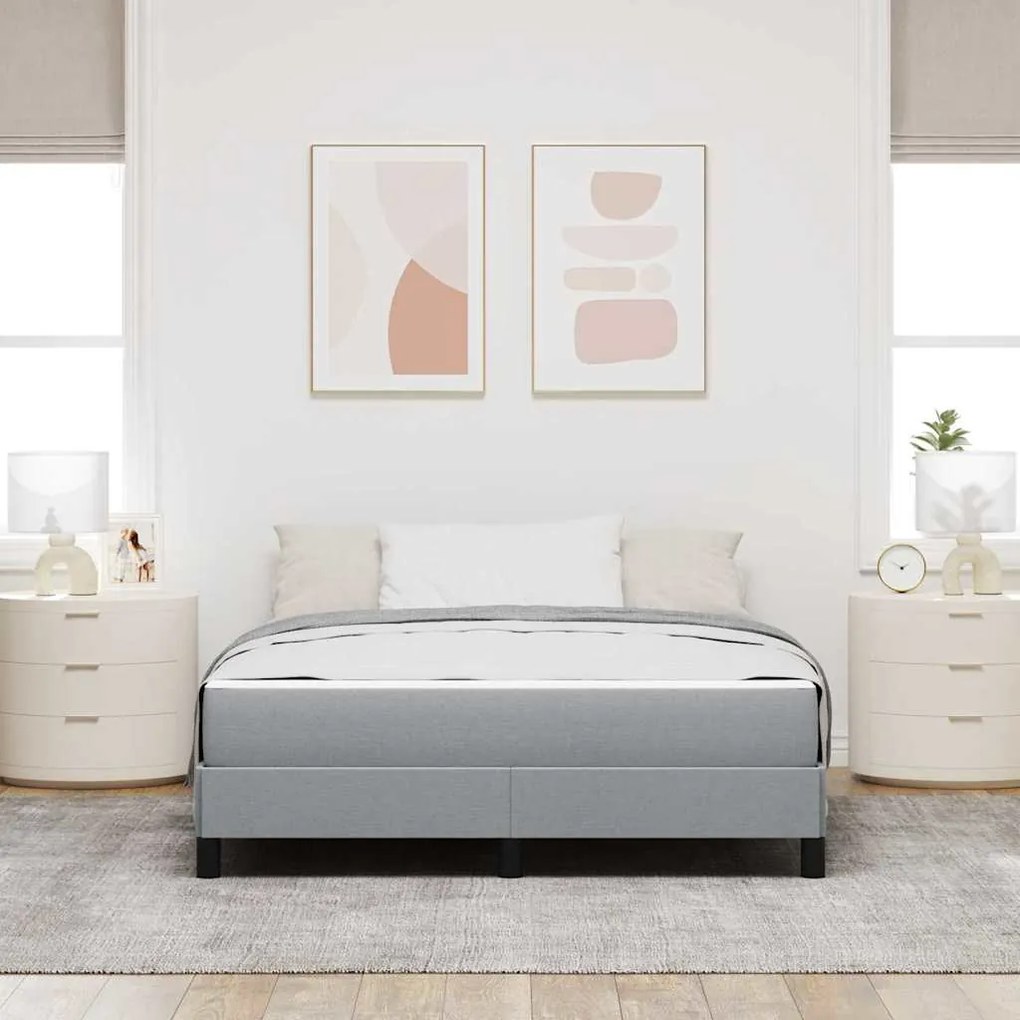 Postel s boxspringem Světle šedá 140 x 190 cm textil 3398486