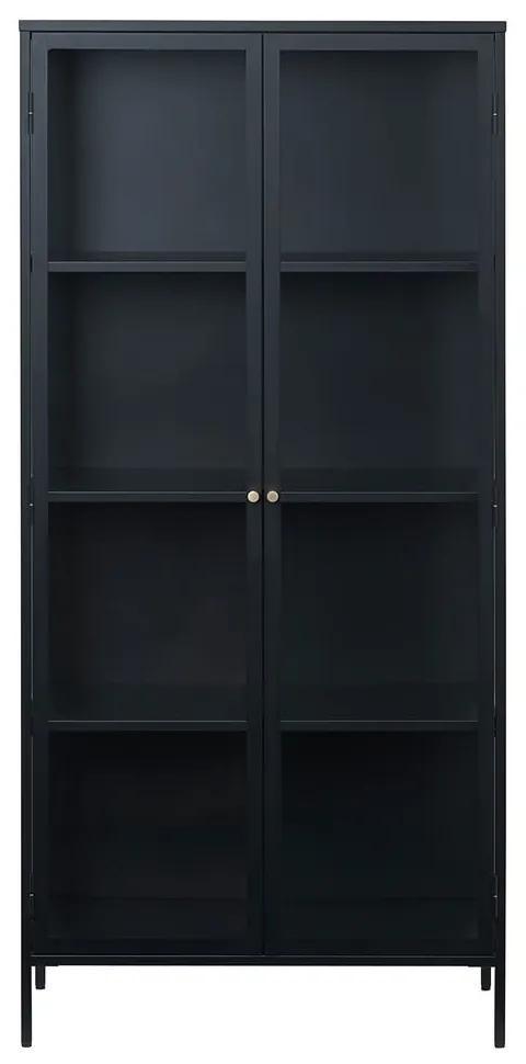 Černá vitrína Unique Furniture Carmel, výška 190 cm