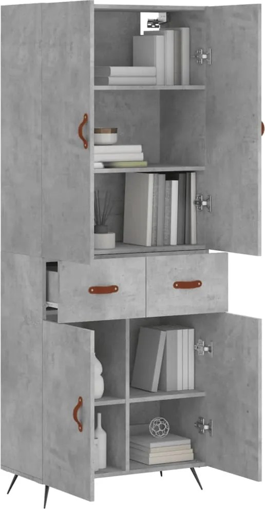 Skříň highboard betonově šedá 69,5x34x180 cm kompozitní dřevo 3198125