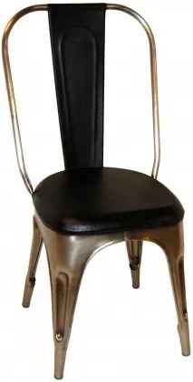 Industrial style, Kožená železná židle 95 x41 x50 cm (915)