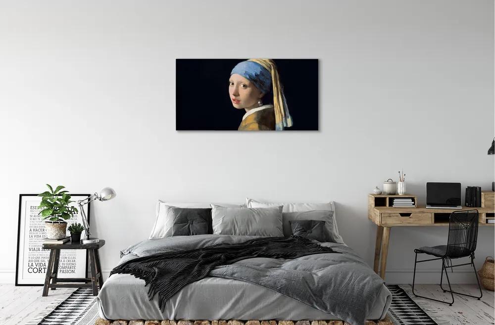 Obrazy na plátně Art Dívka s perlou 140x70 cm