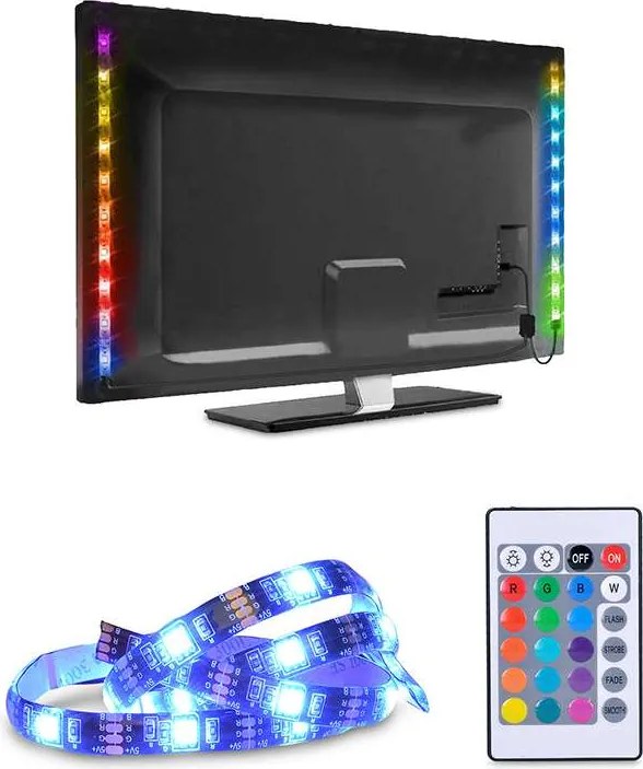 LED světelný pásek WM504 RGB pro TV, 2x 50 cm, vícebarevná