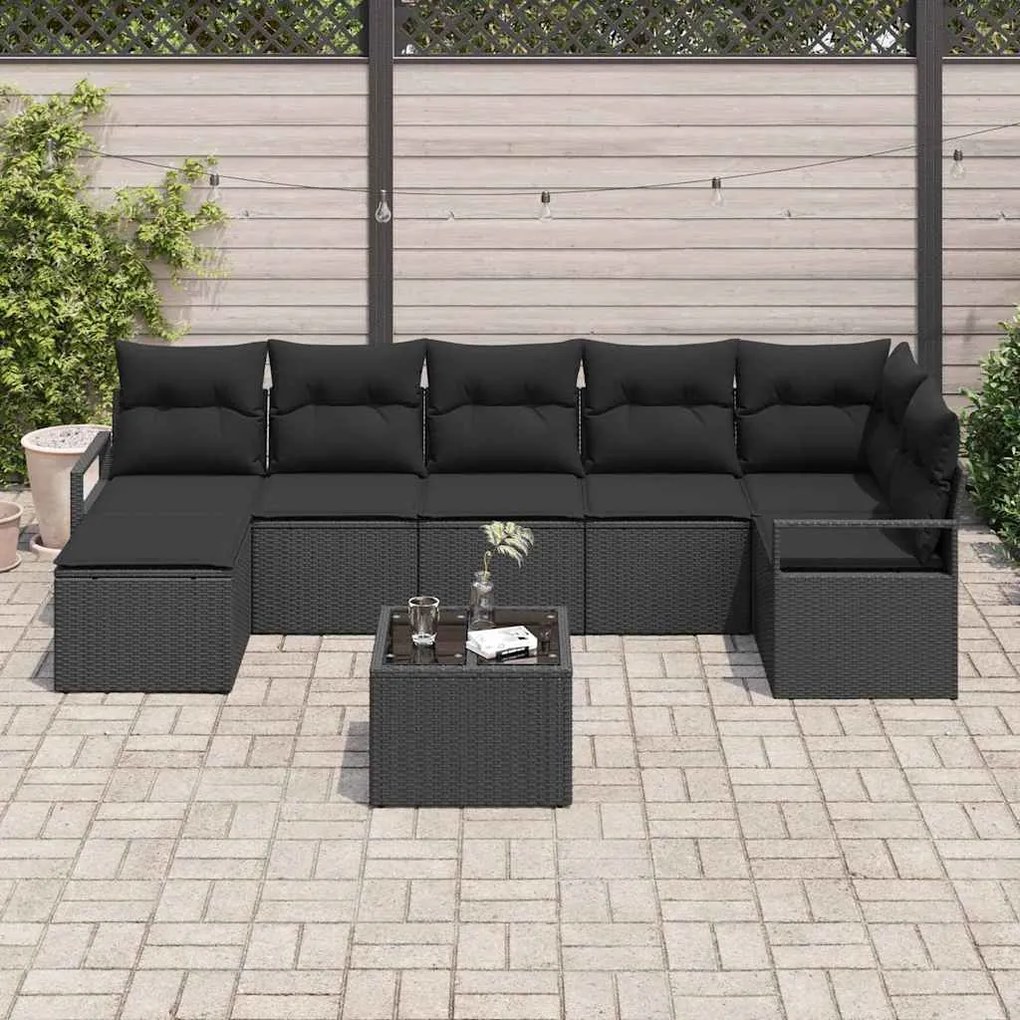 Set pohovek 8 ks Černá polyratan 3355152