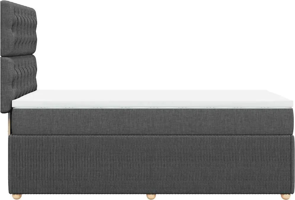 Box spring postel s matrací tmavě šedá 100 x 200 cm textil 3291975
