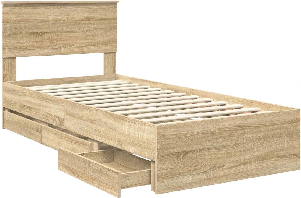 Rám postele se zásuvkou Sonoma dub 75 x 190 cm Inženýrské dřevo 3408035