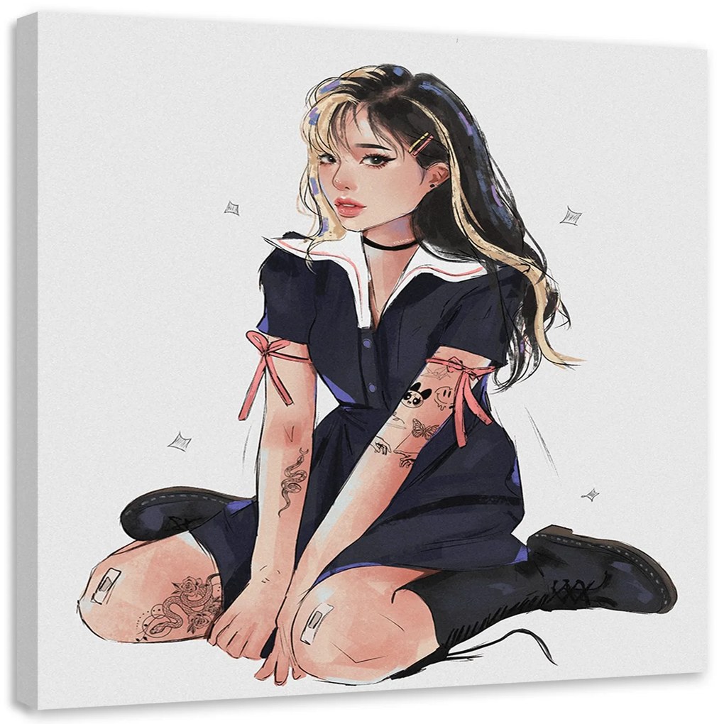 Gario Obraz na plátně Dospívající dívka s tetováním - Vivian Lihonde Rozměry: 30 x 30 cm