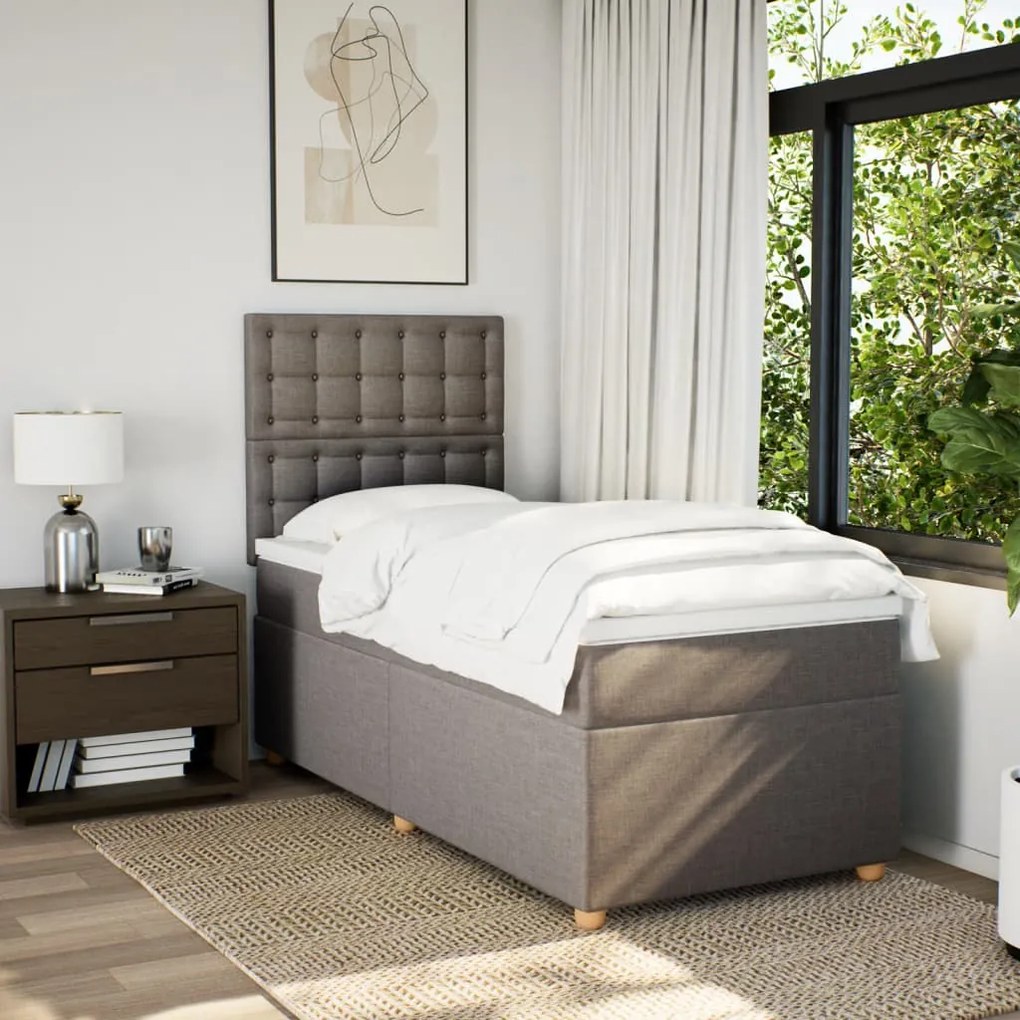 Box spring postel s matrací taupe 90x200 cm textil 3291181