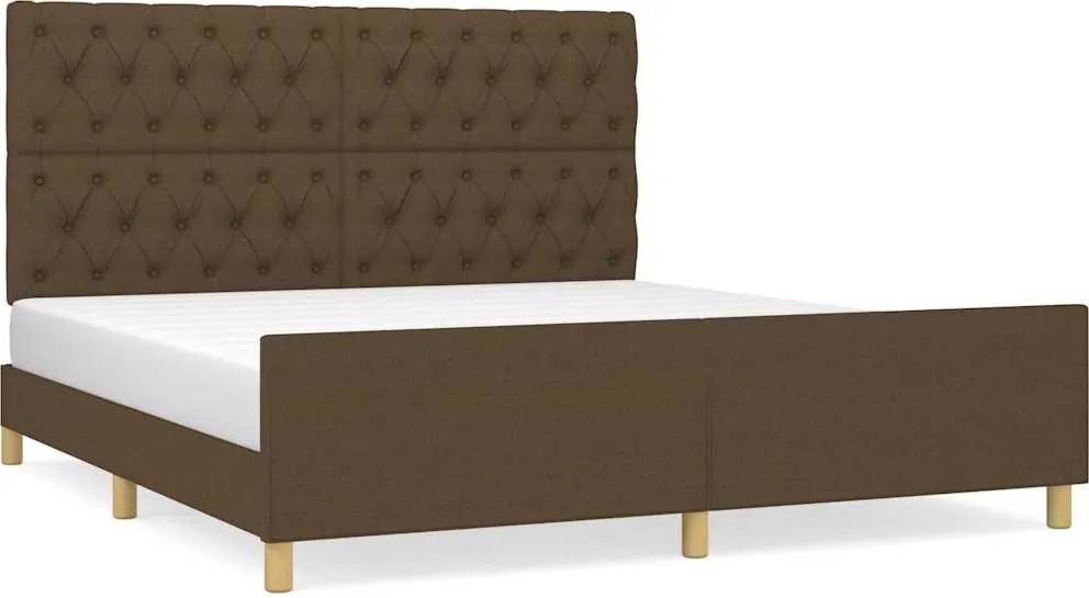 Rám postele bez matrace tmavě hnědý 160 x 200 cm textil 3125311