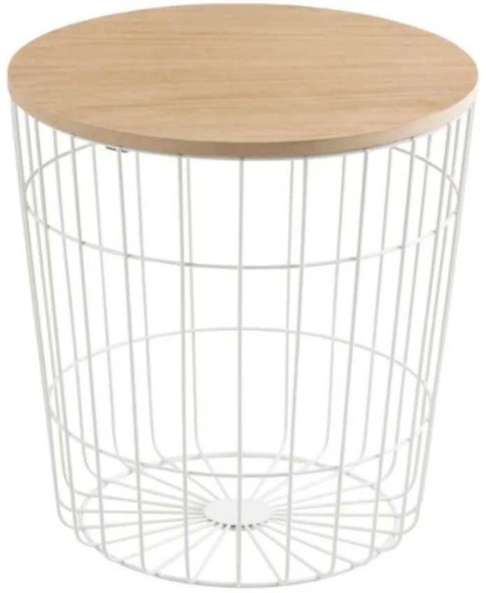 SCANDI Bílý odkládací stolek Rufus Ø 39 cm
