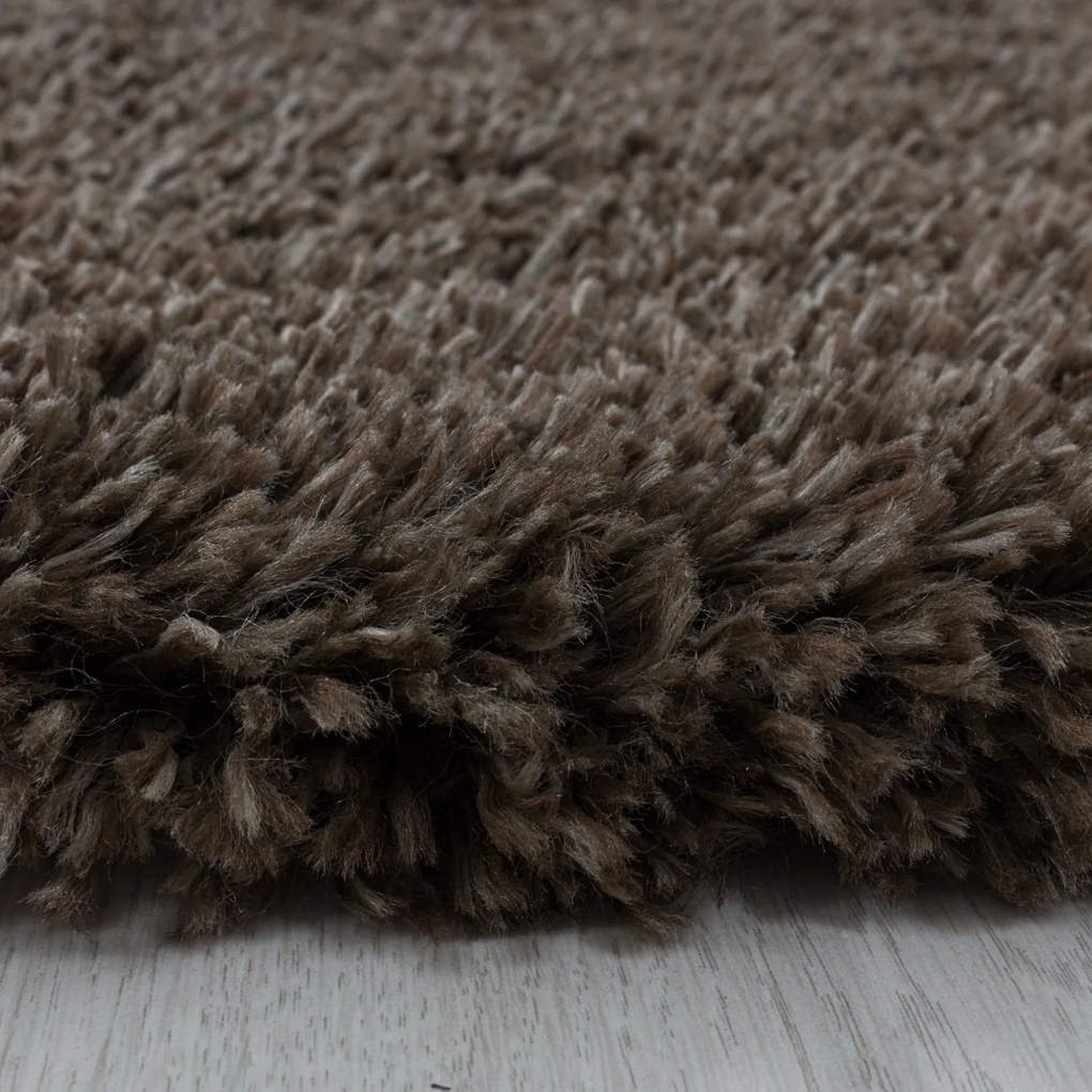 Ayyildiz koberce Kusový koberec Fluffy Shaggy 3500 brown kruh - 120x120 (průměr) kruh cm