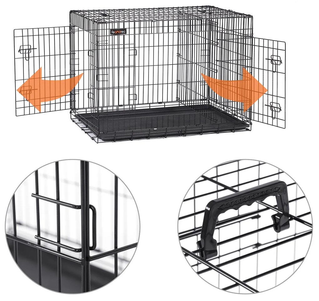 Přepravní klec pro zvířata OUSTRIA 92,5 cm černá