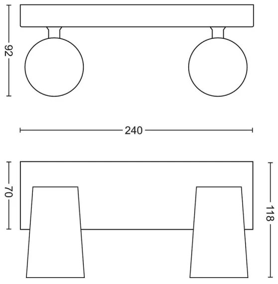 Philips 50572/48/PN - Bodové svítidlo MYLIVING PAISLEY 2xGU10/5,5W/230V