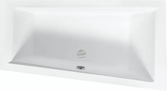 Besco Akrylátová asymetrická vana se sníženým lemem Intima Slim 150x85 (160x90) Barva: Bílá, Rozměry (cm): 160x90, Orientace: Pravá