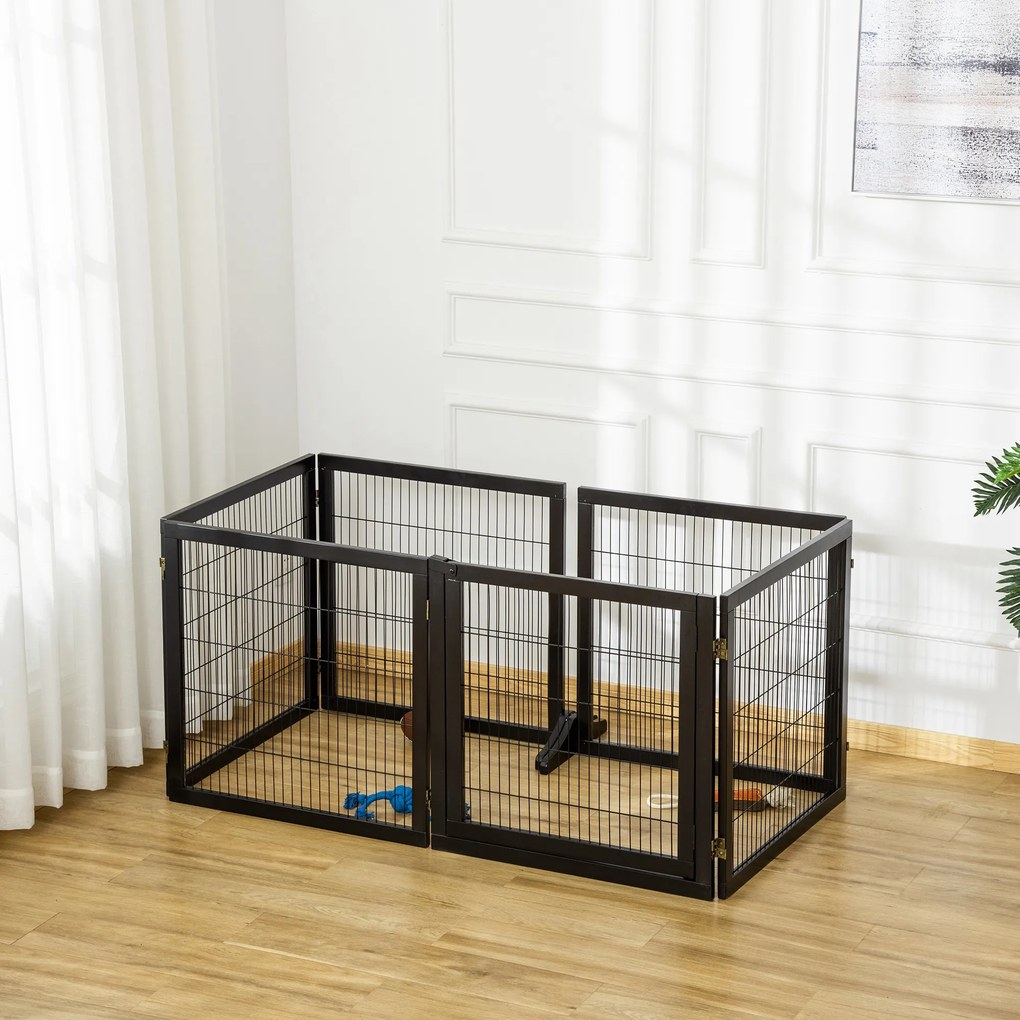 Bezpečnostní branka PawHut, zábrana pro psy, bezpečnostní branka, branka pro psy, bezpečnostní dveře, obousměrně skládací, borovicové dřevo, 432x36x7…