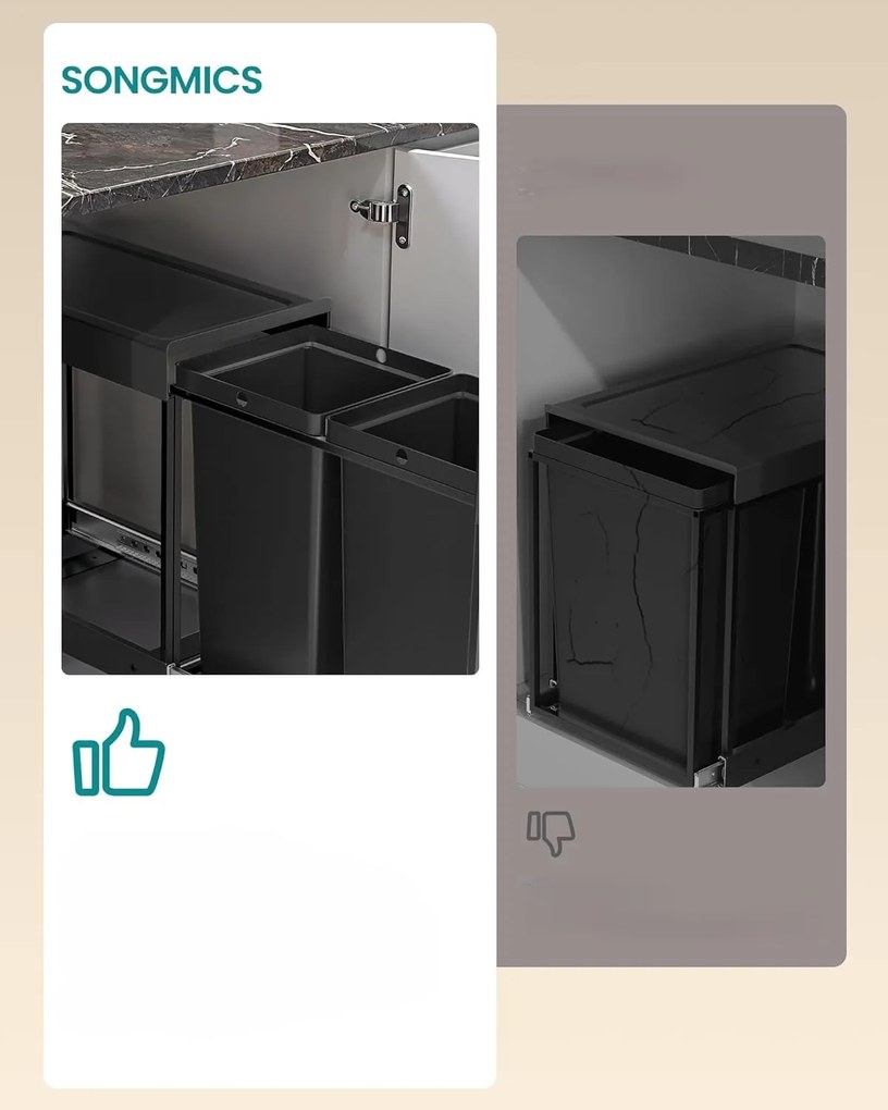 Koš na tříděný odpad Abes 20 l černý