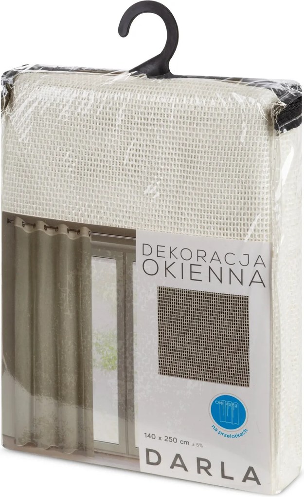 ZÁCLONA NA KROUŽCÍCH DARLA 140X250 CM PŘÍRODNÍ