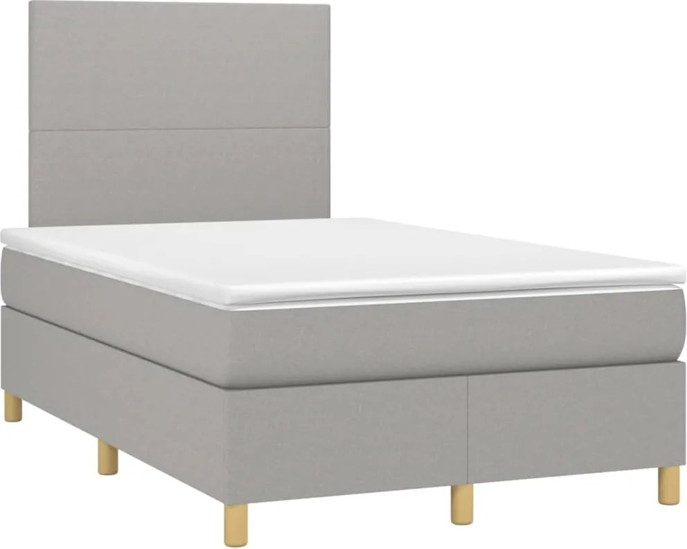 Box spring postel s matrací světle šedá 120 x 200 cm textil 3142161