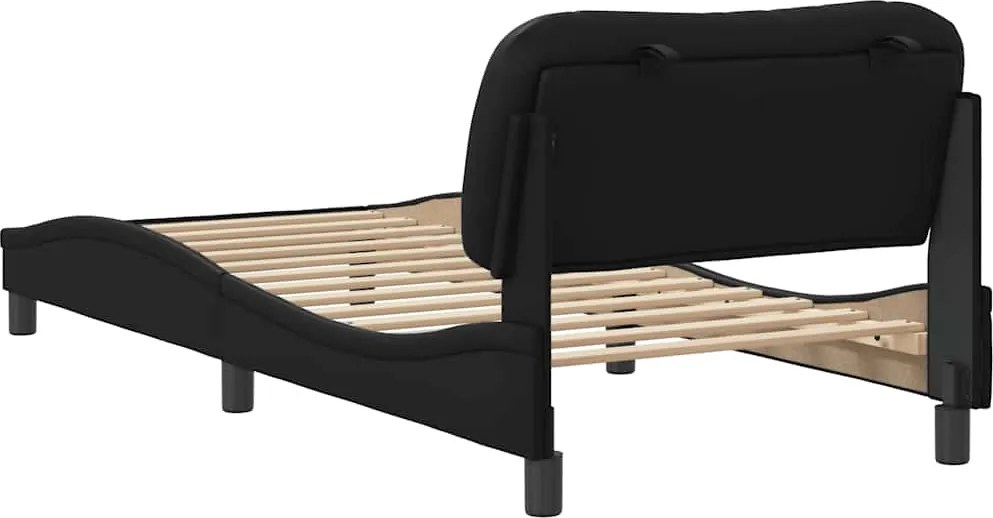 Rám postele bez matrace Hvar černý 90x200 cm umělá kůže 3207974