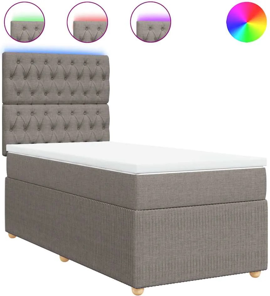 Box spring postel s matrací taupe 90x200 cm textil 3294250