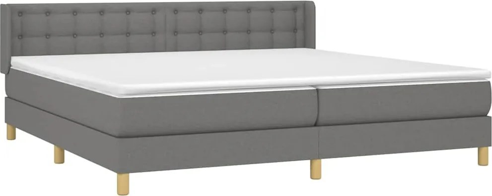 Box spring postel s matrací tmavě šedá 200x200 cm textil 3130618