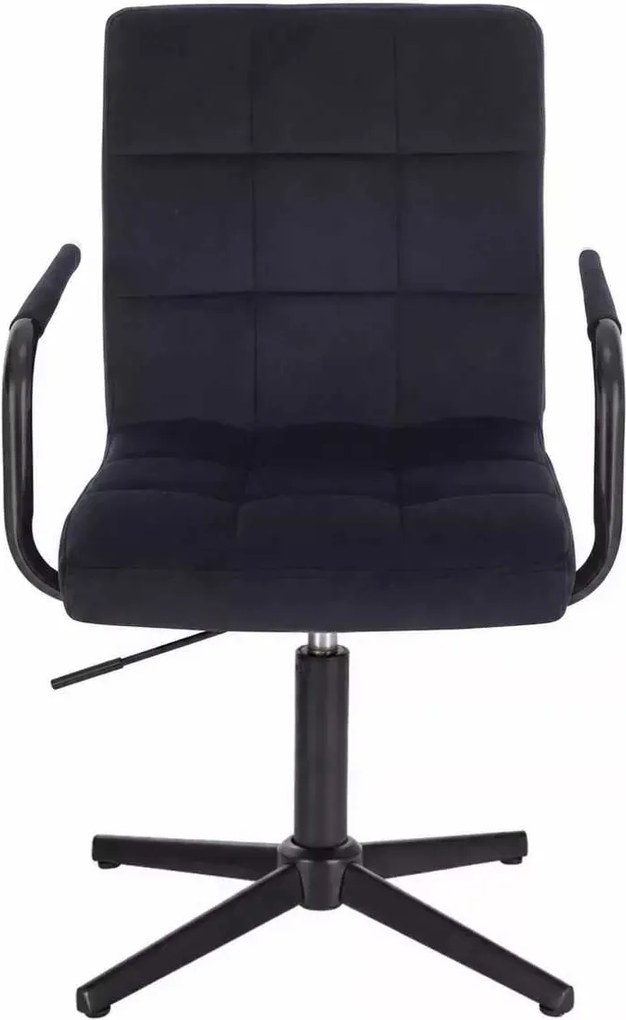 LuxuryForm DESIGN Otočná židle VERONA BLACK VELUR na černém kříži - černá