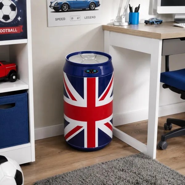 Bezdotykový odpadkový koš 30l nápojová plechovka UK vlajka
