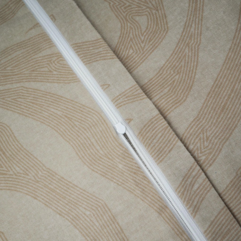 Florella Flanelové povlečení Zoma Beige Rozměr: 70x90 + 140x200 cm