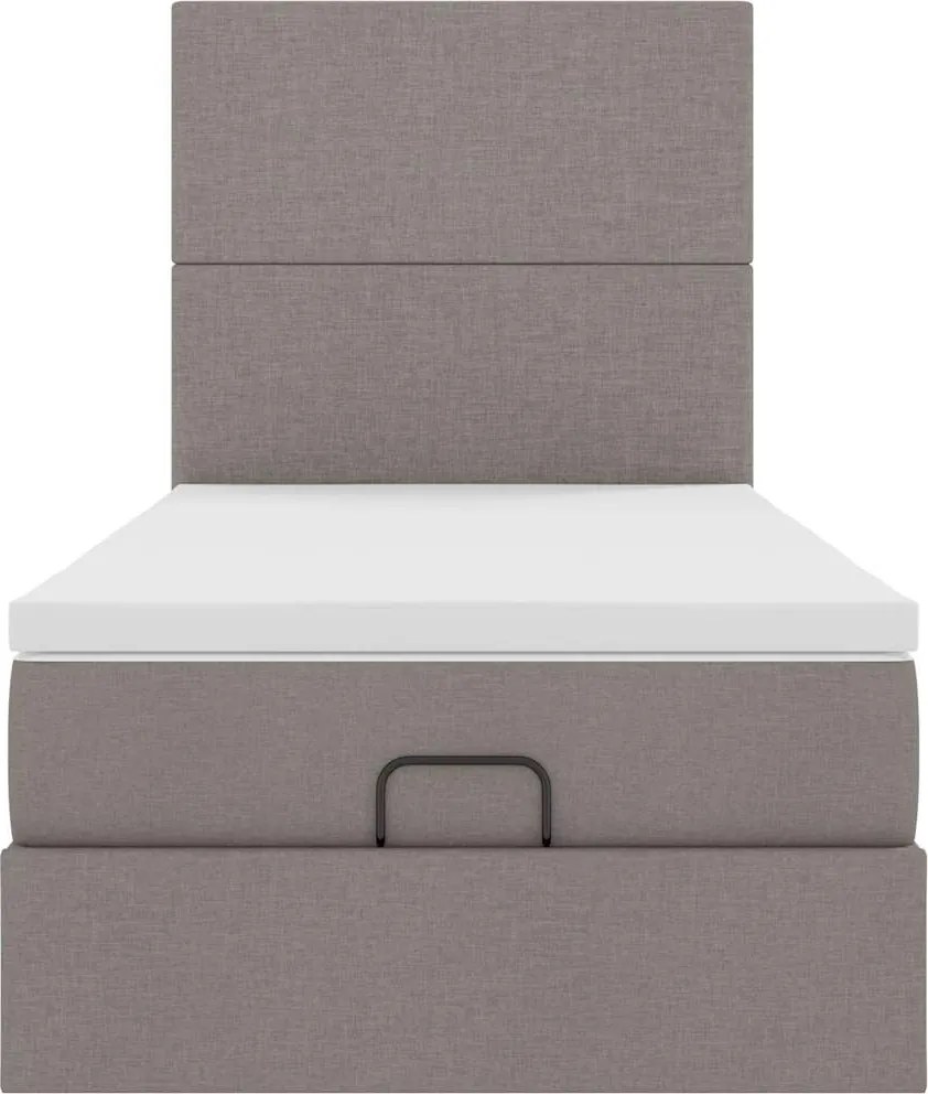 Osmanský rám postele s matrací taupe 90x190cm textil 3313040