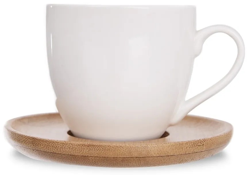 Bílé porcelánové šálky v sadě 6 ks na cappuccino/s podšálkem 110 ml Whiteline – Orion