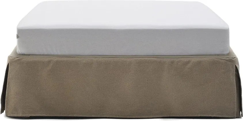 Taupe čalouněná jednolůžková postel bez čela 90x200 cm Jaira – Kave Home