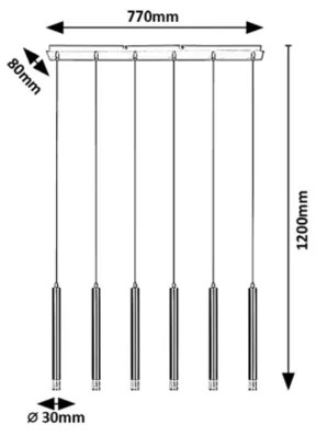 Rabalux 72363 - Lustr na lanku RAMIRA 6xG9/5W/230V zlatá