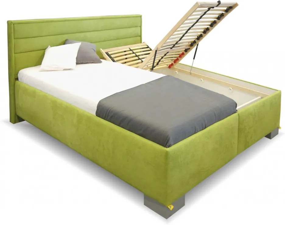 Zvýšená čalouněná postel s úložným prostorem Rebeka de Luxe PROKOND, 160x200 cm