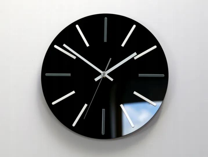 M.Clock Nástěnné akrylové hodiny 30x30cm černé