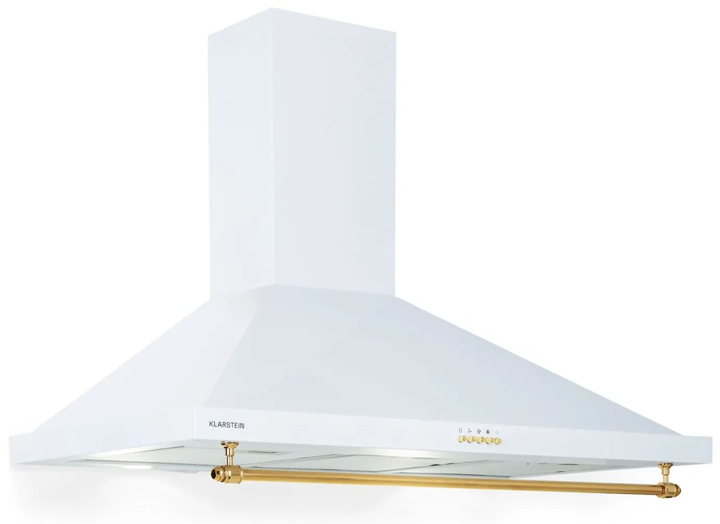 Klarstein Montblanc 90, digestoř, 90 cm, nástěnná, 599m³/h, LED, lišta, bílá