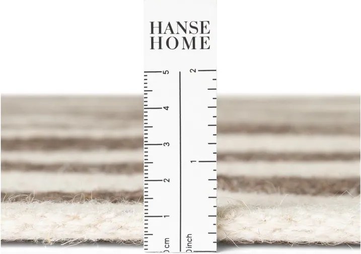 Bílý/hnědý oboustranný/ručně tkaný vlněný koberec 80x150 cm Vika – Hanse Home