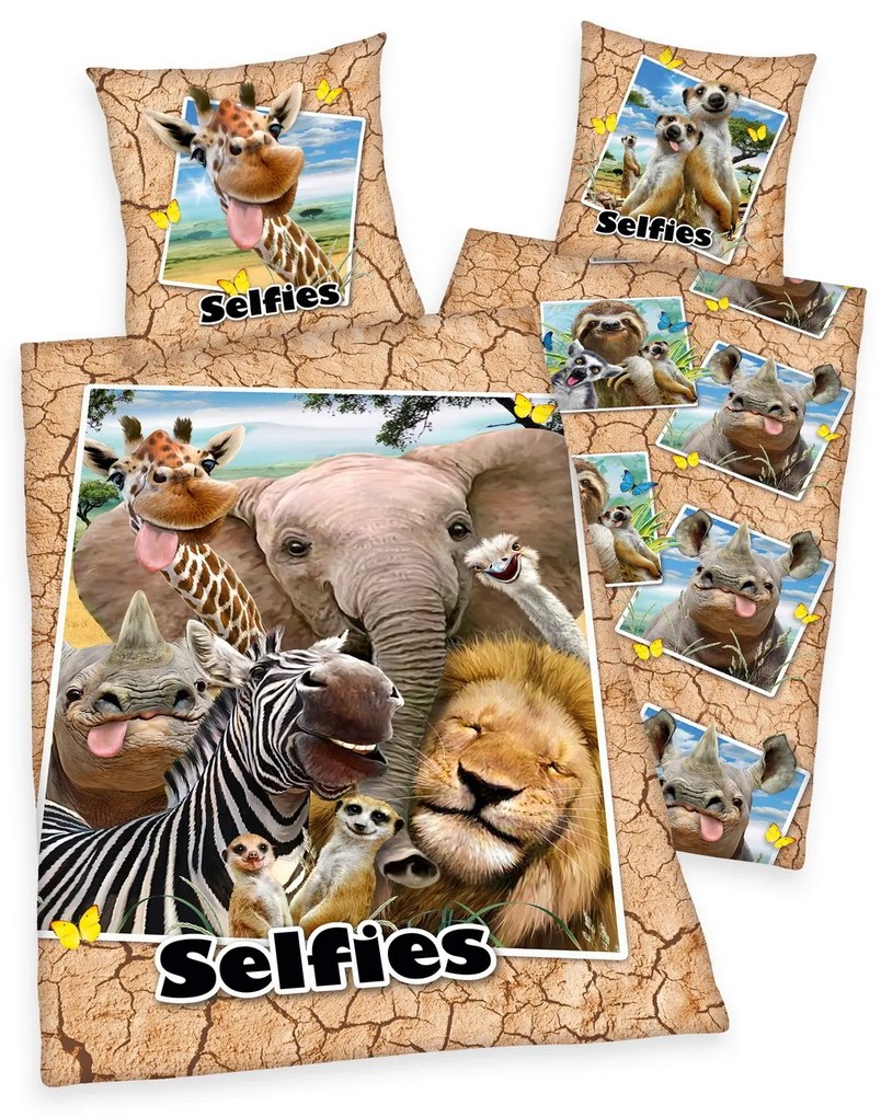 Herding Povlečení Safari selfie - 140x200, 70x90 - 100% bavlna