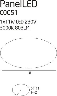 MAXlight  PANELLED ROUND H0051 stropní LED svítidlo