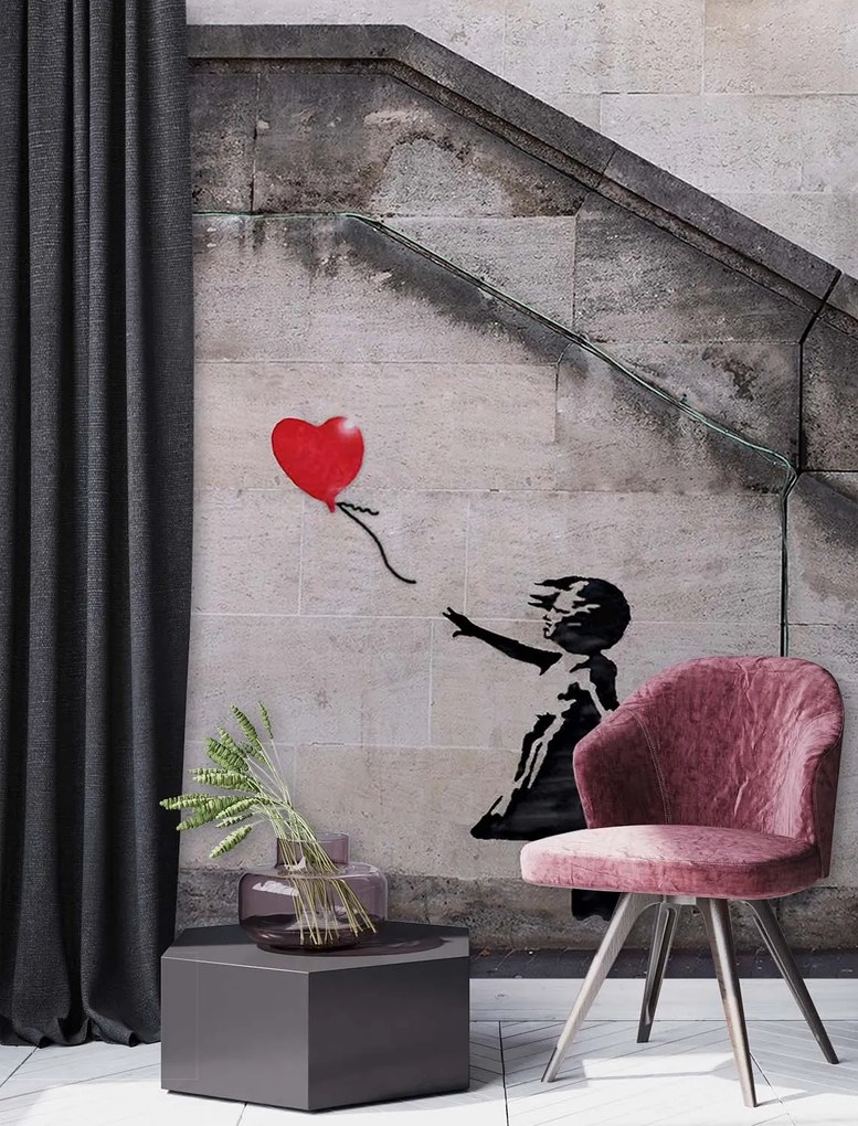 Gario Fototapeta Banksy dívka s balónem Materiál: Vliesová, Rozměry: 100 x 140 cm